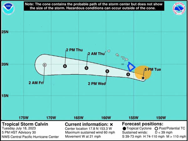 Dangerous waves and high winds in forecast as Tropical Storm Calvin ...